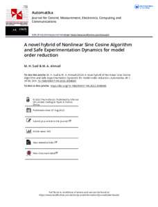 A novel hybrid of nonlinear sine cosine algorithm and safe experimentation dynamics for model ...
